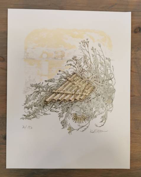 Det vilde kor av Knut Hamsun med litografi - Karl Erik Harr museet